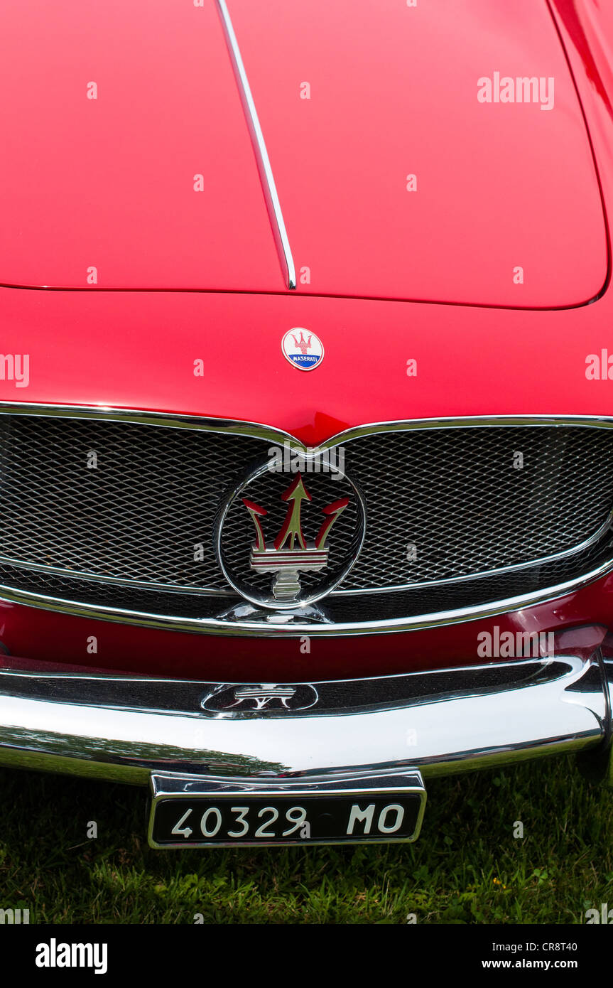 Maserati sign on a classic car at the Concorso d'Eleganza Villa d'Este ...