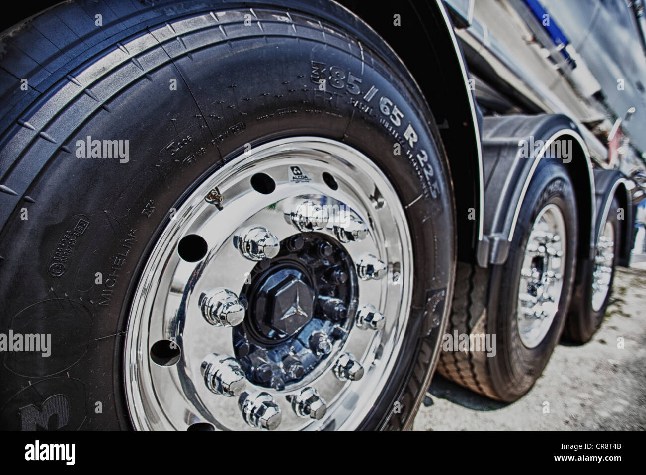 Wheels of a tank truck Stock Photo - Alamy