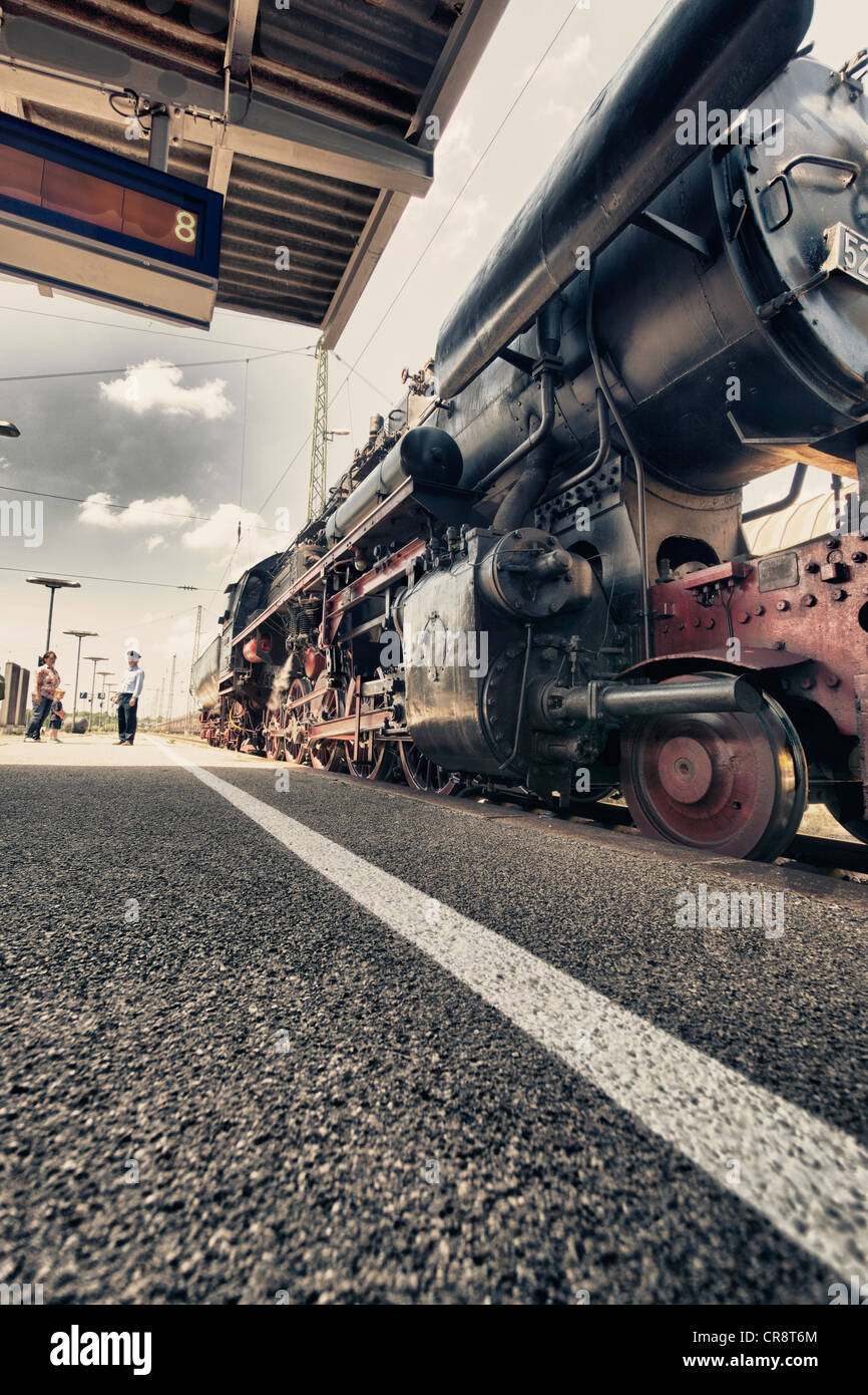 Steam locomotive, Class 52, express locomotive of Deutsche Reichsbahn ...