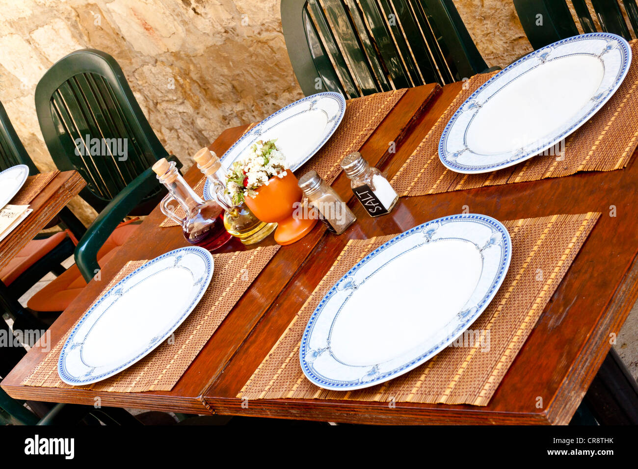 Empty table at dubrovnik restaurant hi-res stock photography and images ...