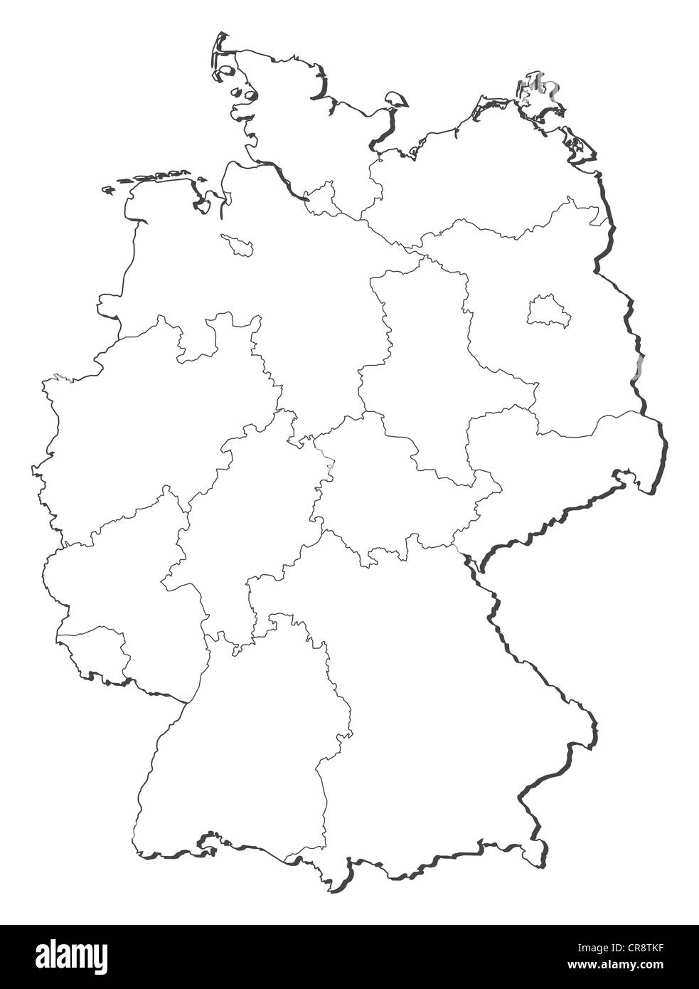 Political map of Germany with the several states Stock Photo - Alamy