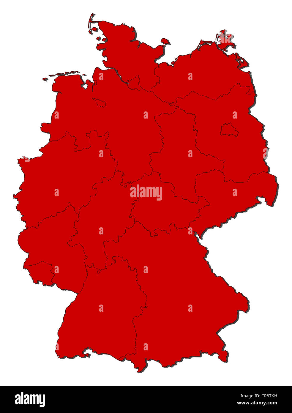 Political map of Germany with the several states Stock Photo - Alamy
