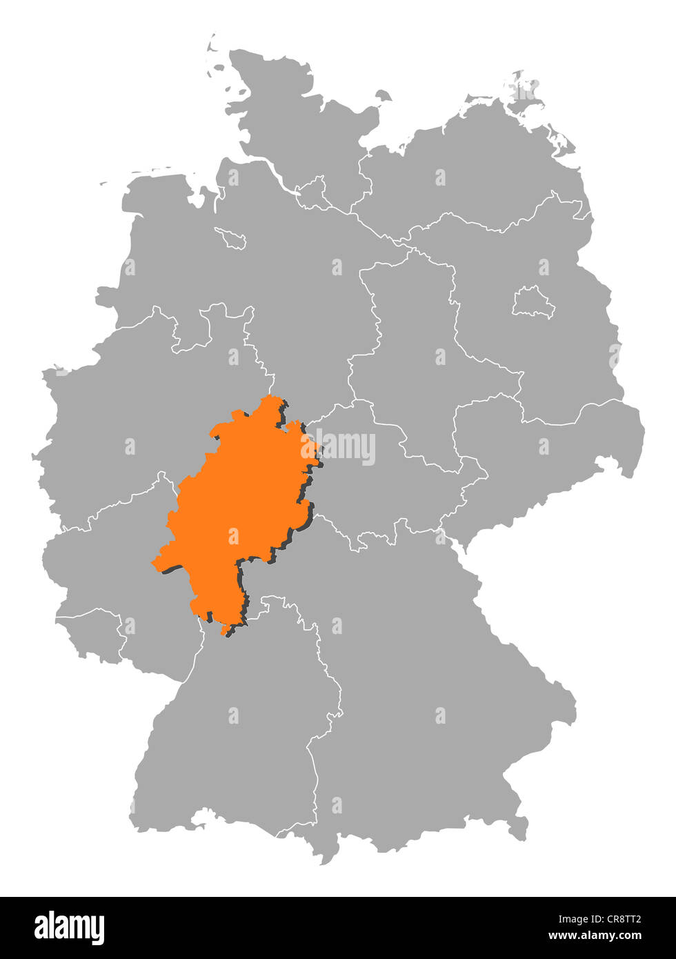 Political map of Germany with the several states where Hesse is ...