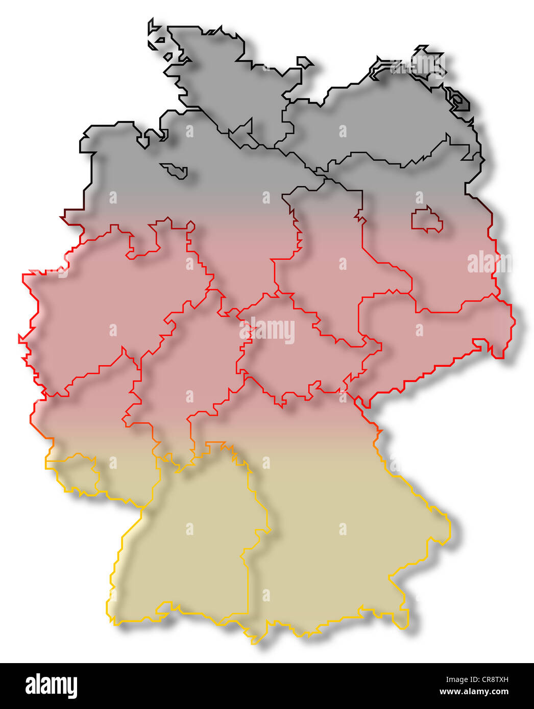 Political map of Germany with the several states Stock Photo - Alamy