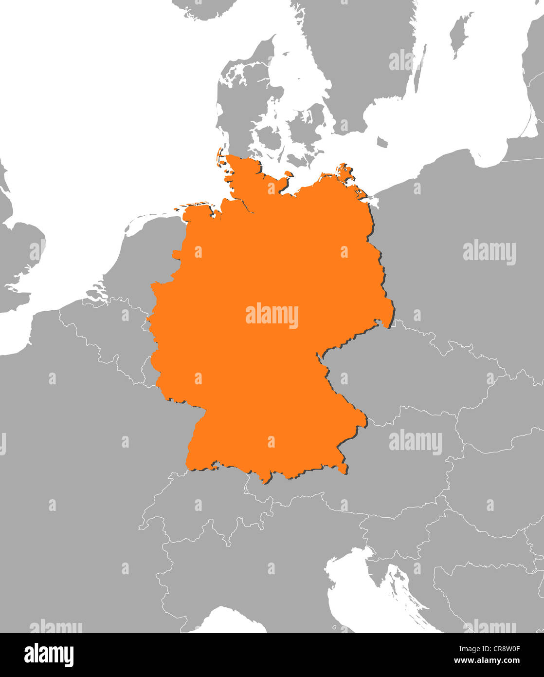 Political map of Germany with the several states Stock Photo - Alamy