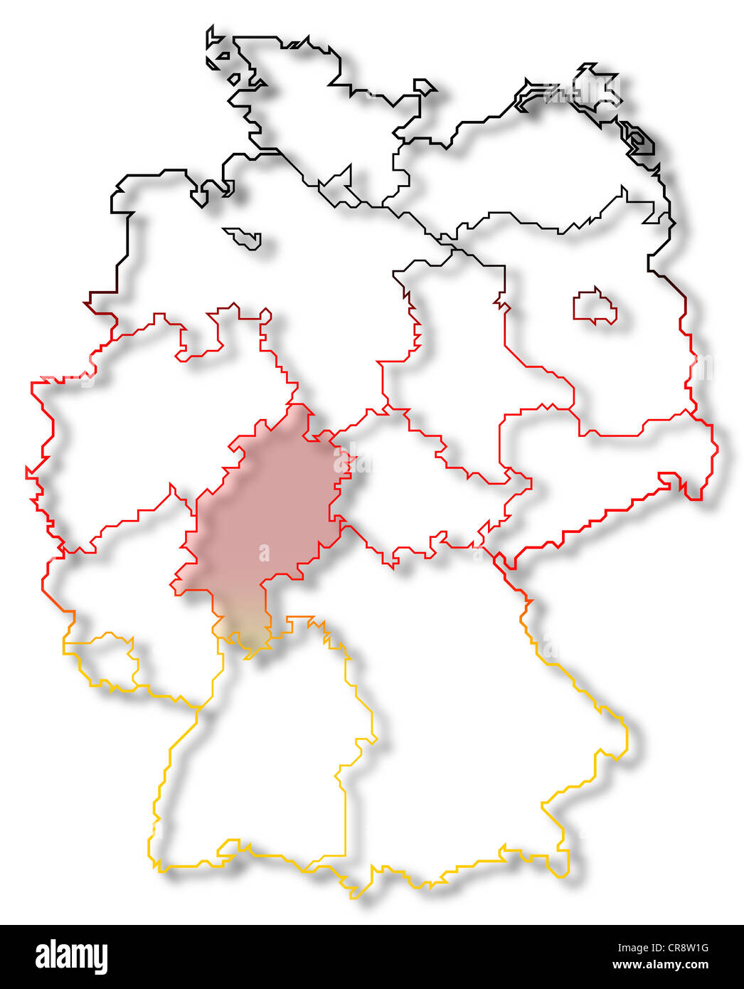 Political map of Germany with the several states where Hesse is ...