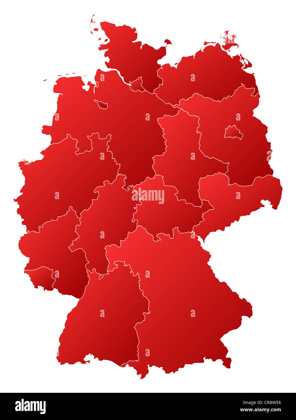 Political map of Germany with the several states Stock Photo - Alamy