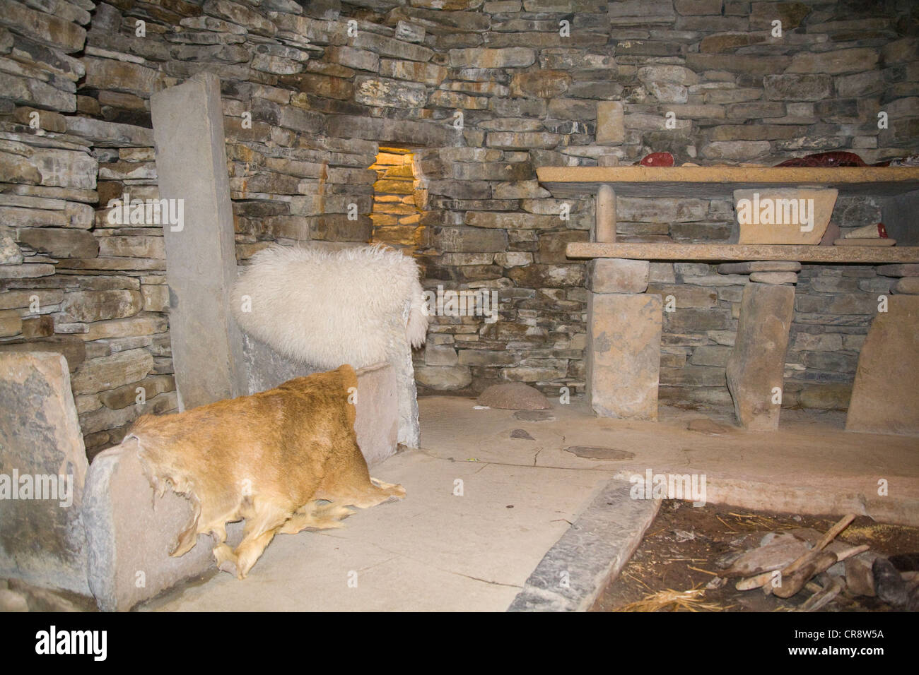 Bay of Skaill Orkney West Mainland Reconstructed stone round house at ...
