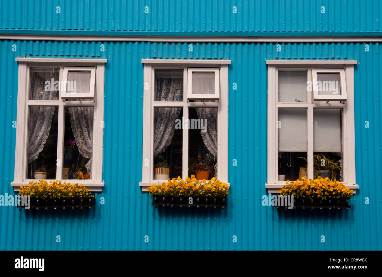Three typical windows in Reykjavik - Iceland Stock Photo - Alamy