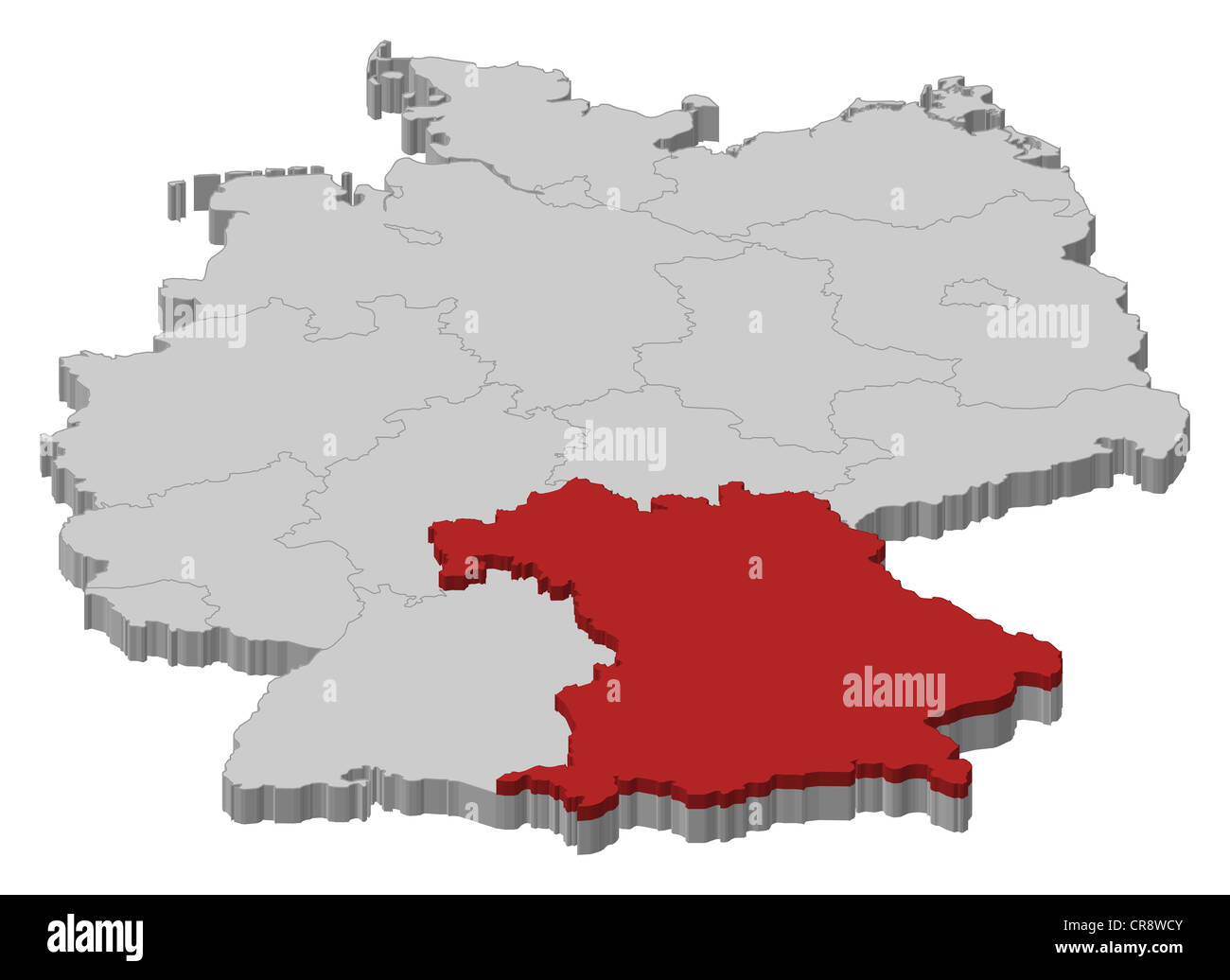 Political map of Germany with the several states where Bavaria is ...