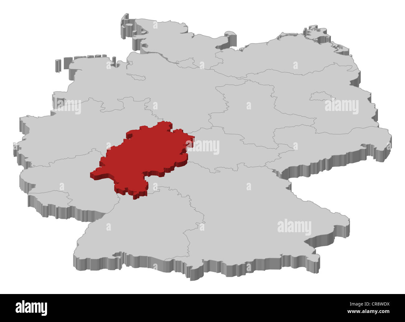 Political map of Germany with the several states where Hesse is ...