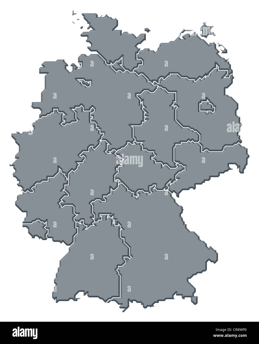 Political map of Germany with the several states Stock Photo - Alamy