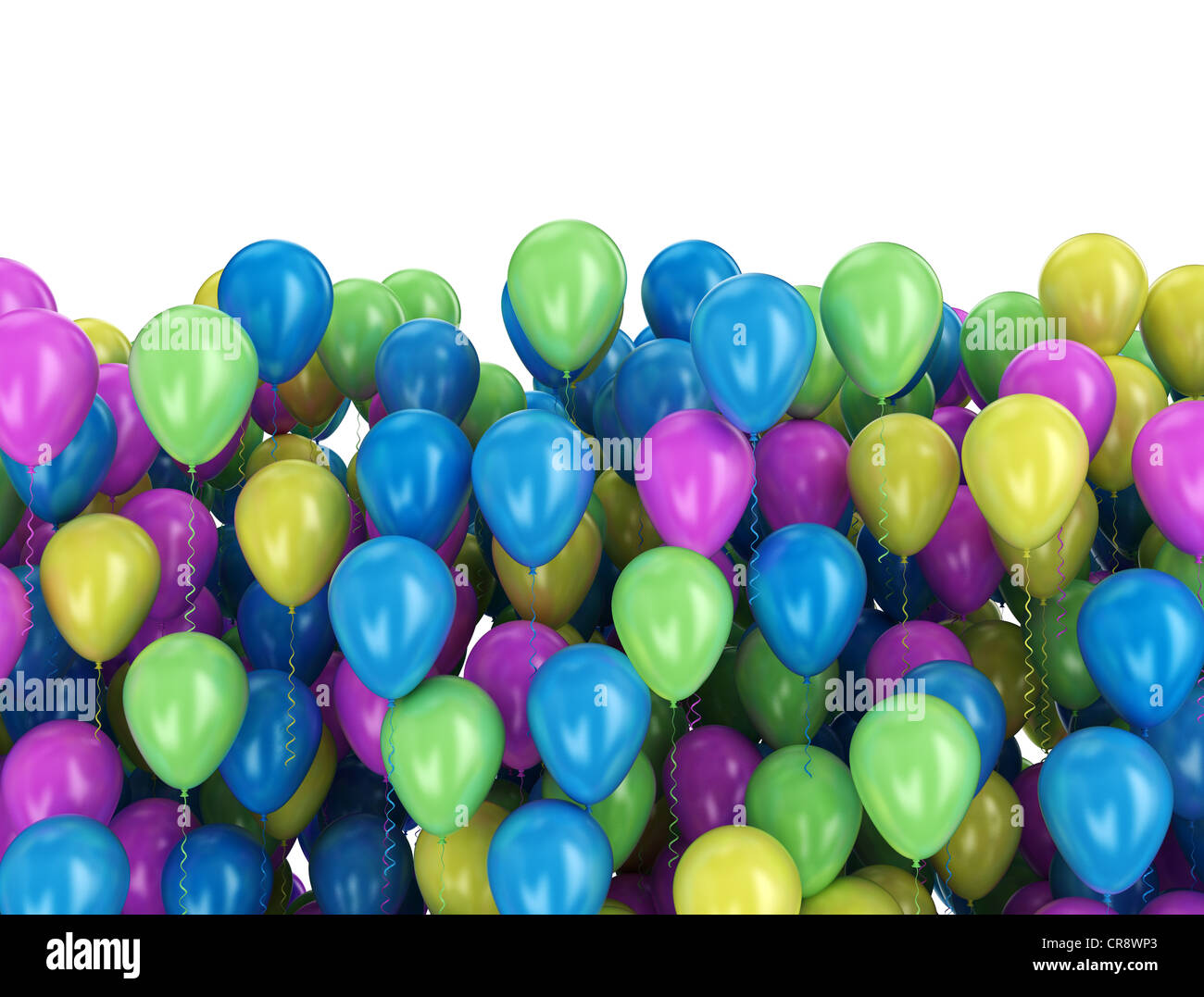 Group of multi color balloons isolated on white background Stock Photo ...