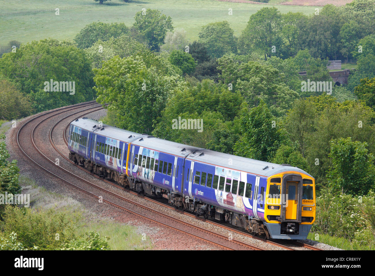 Sprinter train near Low Baron Wood Farm Armathwaite Eden Valley ...