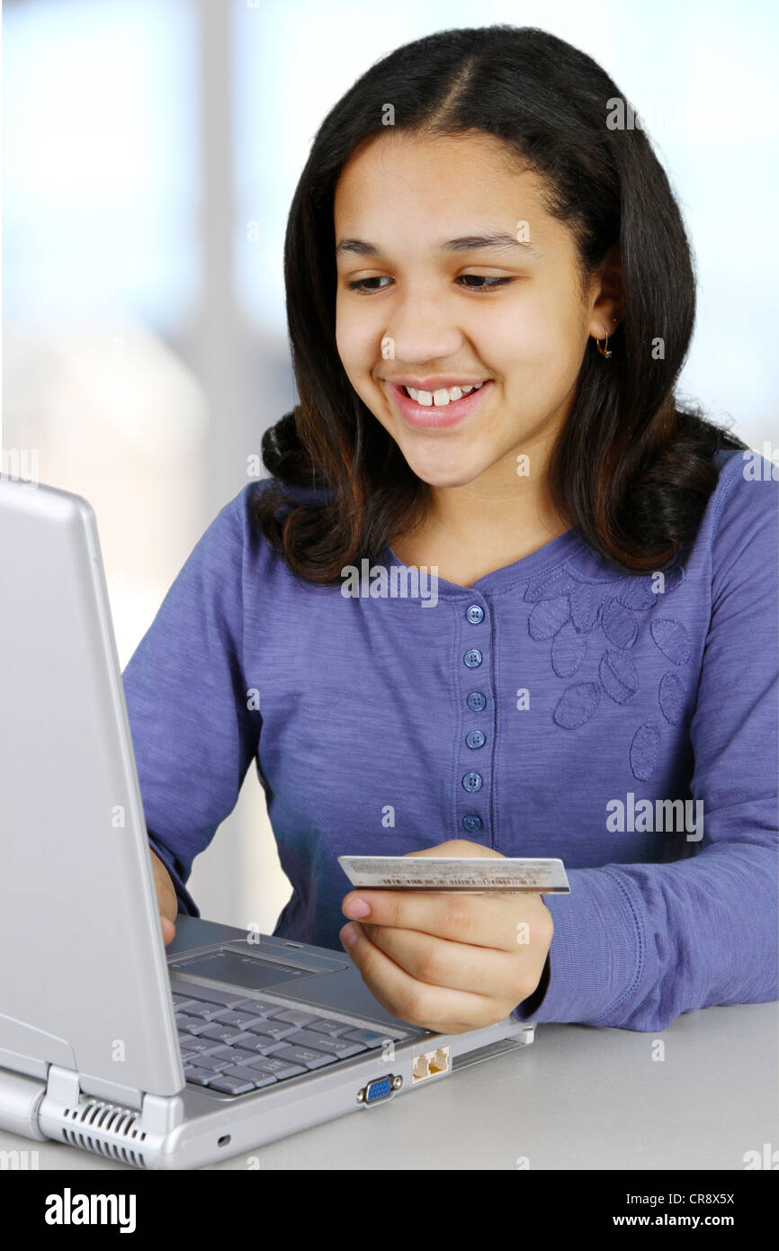 Picture of a child with computer set on white background Stock Photo ...