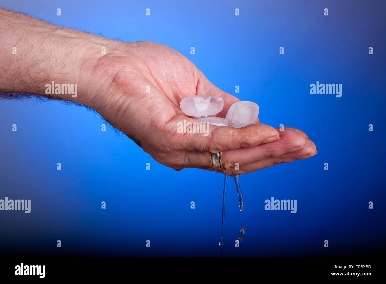 Hand holding melting ice cubes hi-res stock photography and images - Alamy