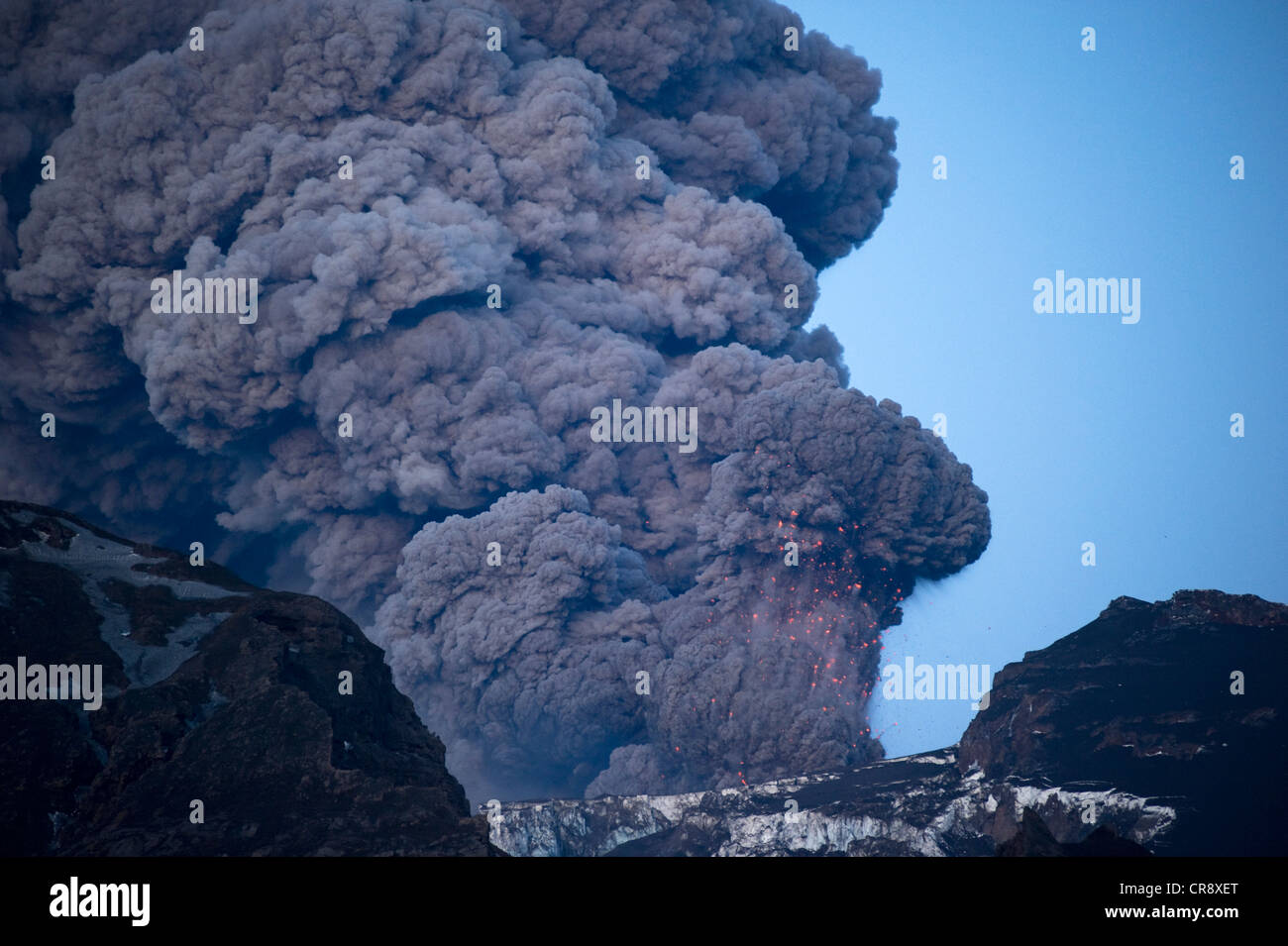 Eyjafjallajoekull volcano, eruption, Iceland, Europe Stock Photo - Alamy