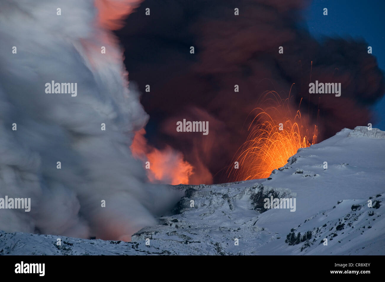 Eyjafjallajoekull volcano, eruption, Iceland, Europe Stock Photo - Alamy