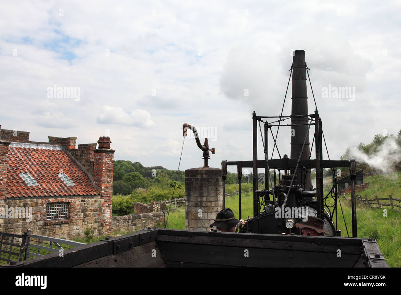 Replica steam locomotive Steam Elephant on Pockerley waggonway, Beamish ...