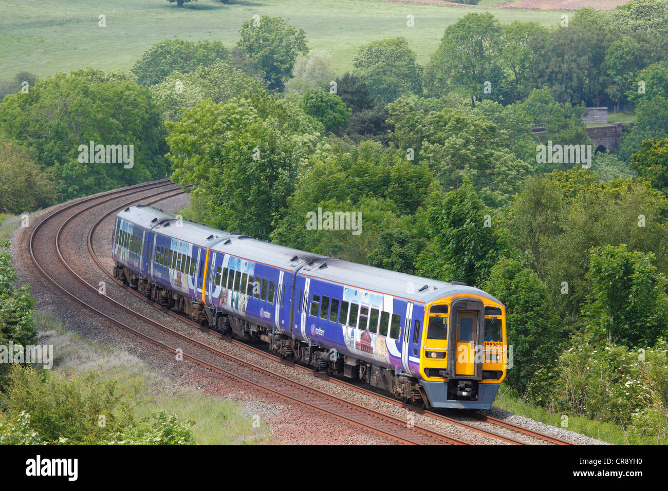 Sprinter train near Low Baron Wood Farm Armathwaite Eden Valley ...