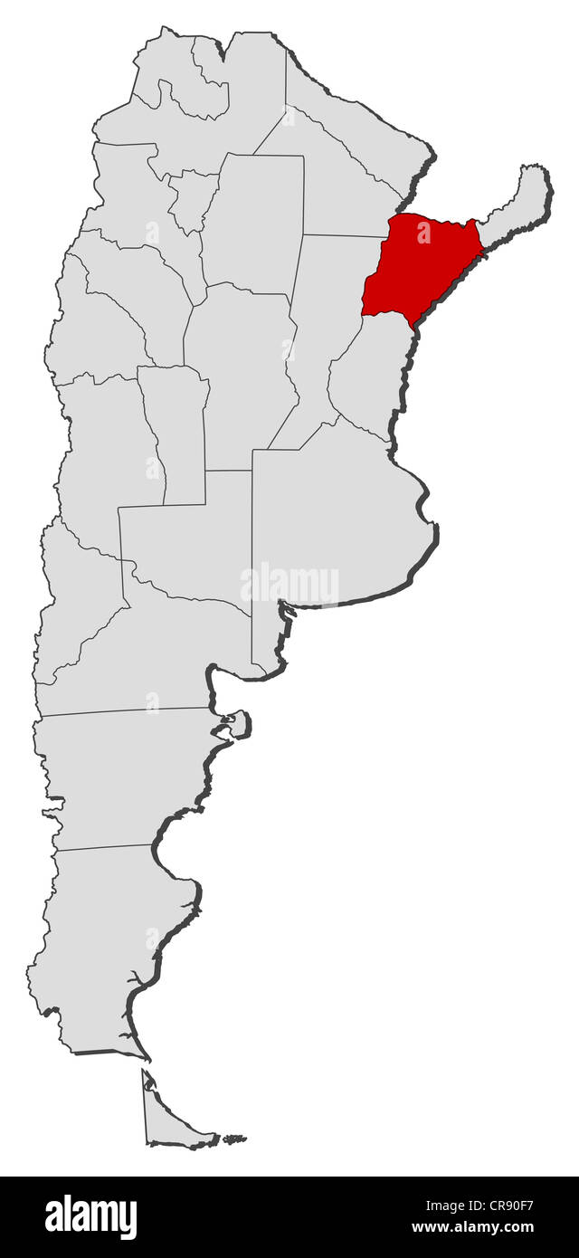 Political map of Argentina with the several provinces where Corrientes ...