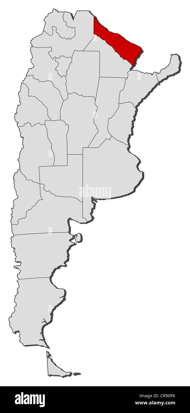 Political map of Argentina with the several provinces where Formosa is ...