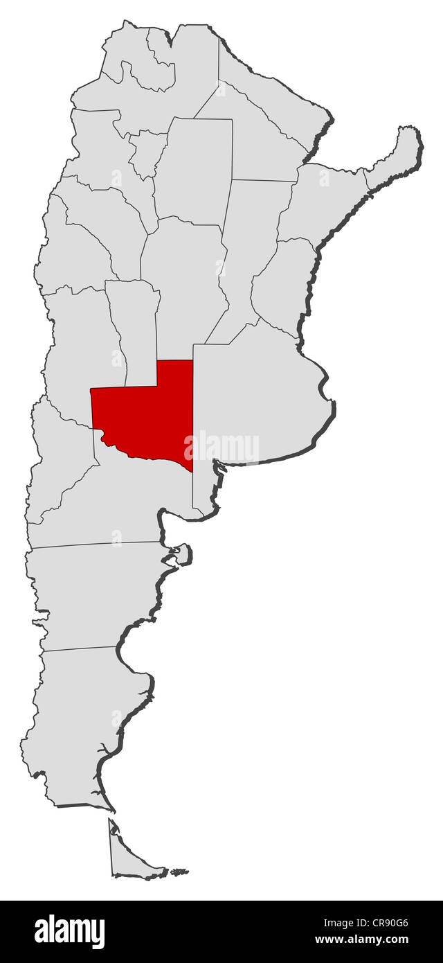 Political map of Argentina with the several provinces where La Pampa is ...
