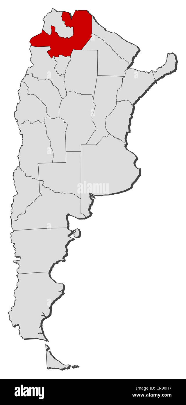 Political map of Argentina with the several provinces where Salta is ...