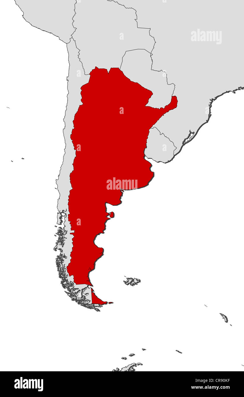 Political map of Argentia with the several provinces Stock Photo - Alamy