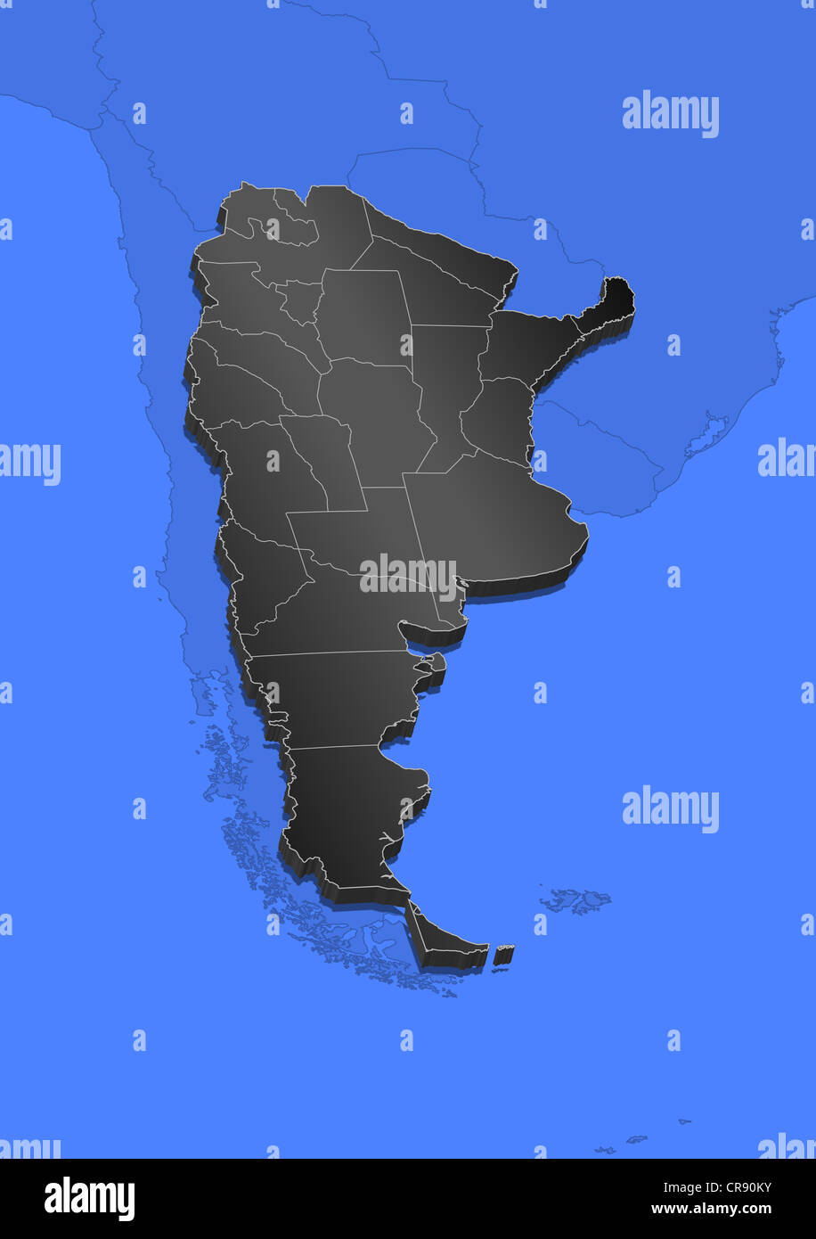 Political map of Argentia with the several provinces Stock Photo - Alamy