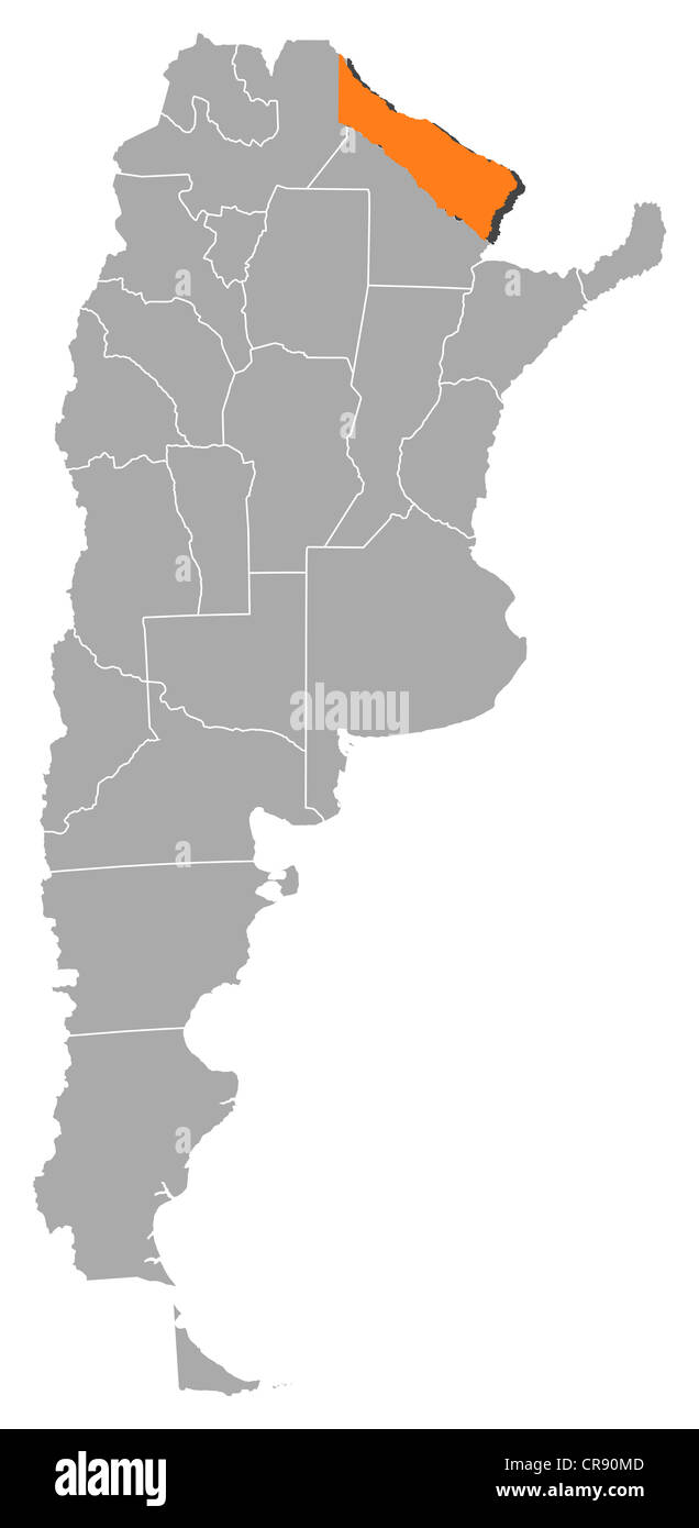 Political map of Argentina with the several provinces where Formosa is ...