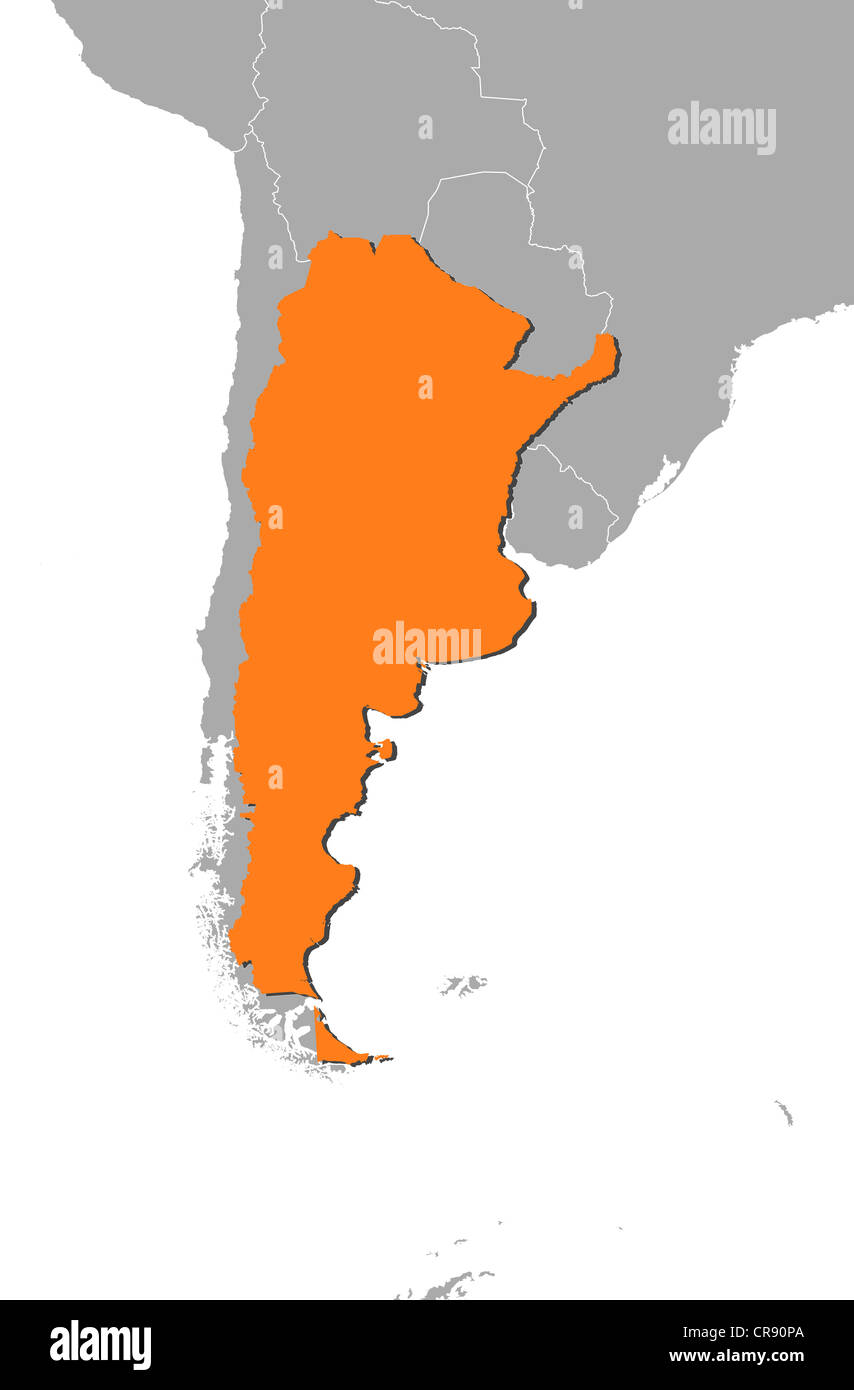 Political map of Argentia with the several provinces Stock Photo - Alamy