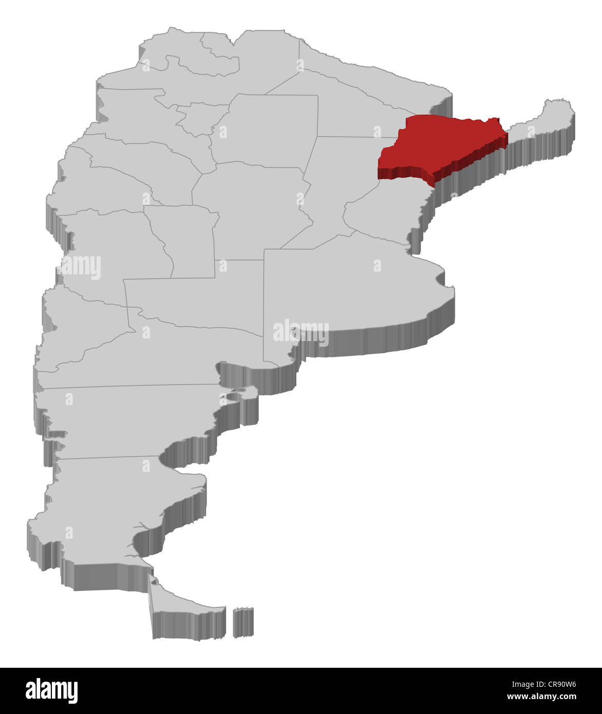 Political map of Argentina with the several provinces where Corrientes ...