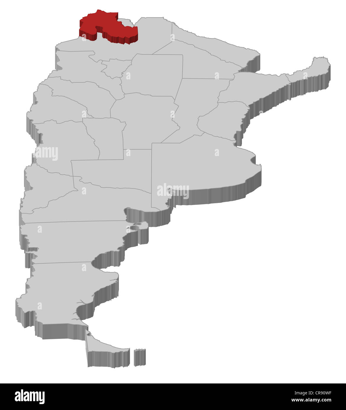 Political map of Argentina with the several provinces where Jujuy is ...