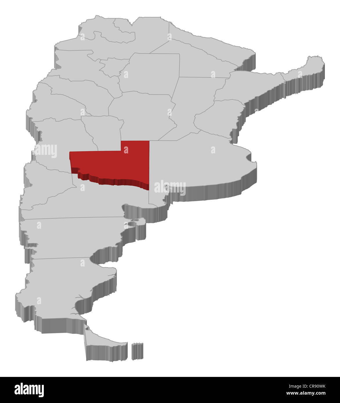 Political map of Argentina with the several provinces where La Pampa is ...
