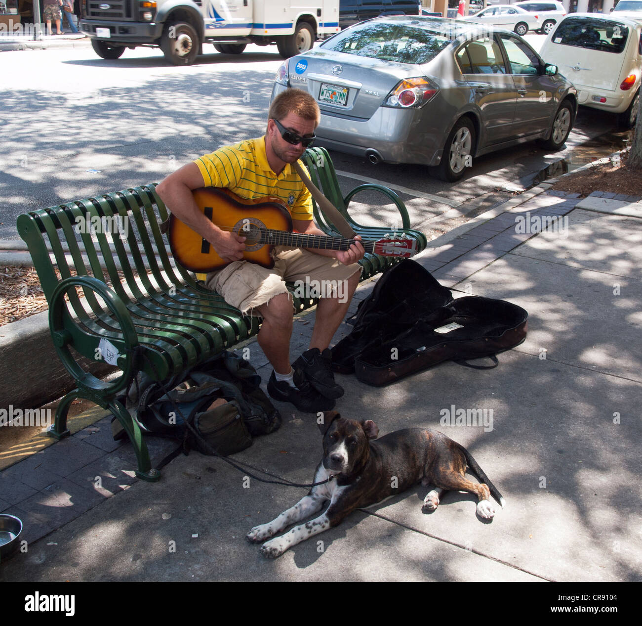 Blind panhandler and his mangy dog Wintering on the Space Coast in ...