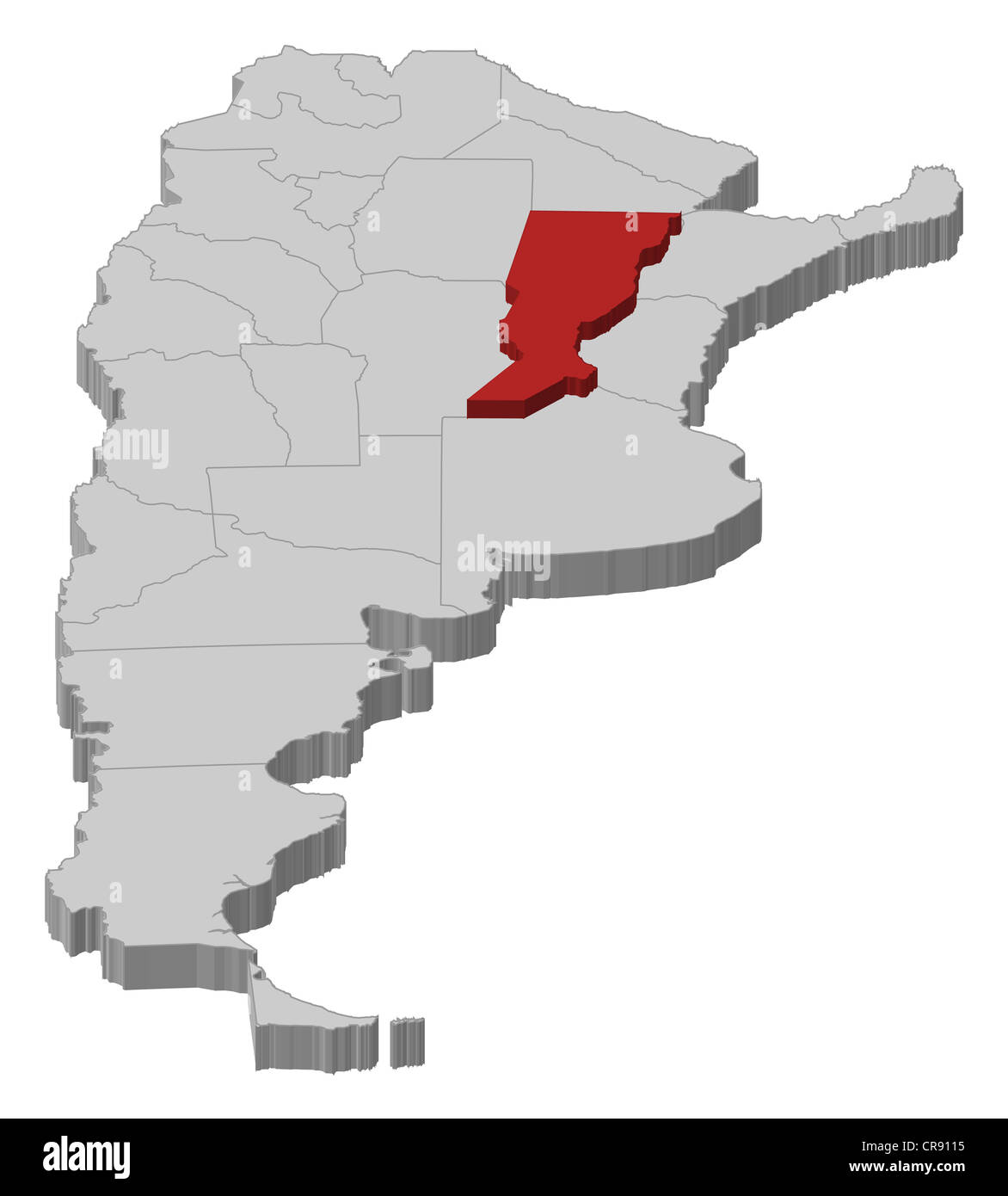 Political map of Argentina with the several provinces where Santa Fe is ...