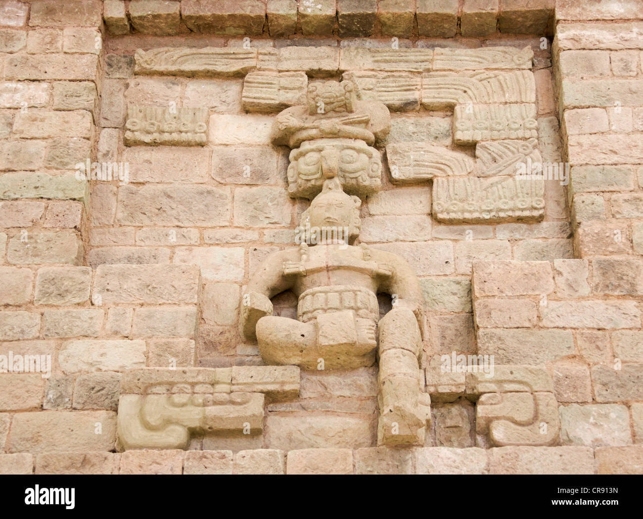 Carved figure at Copan Ruins, Maya Site of Copan, UNESCO World Heritage ...