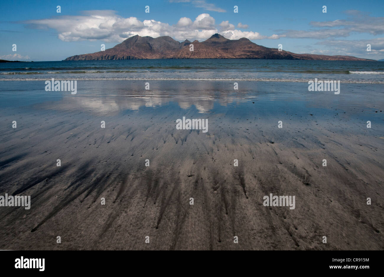 a landscape of bay of laig isle of eigg with the isle of rum in the ...