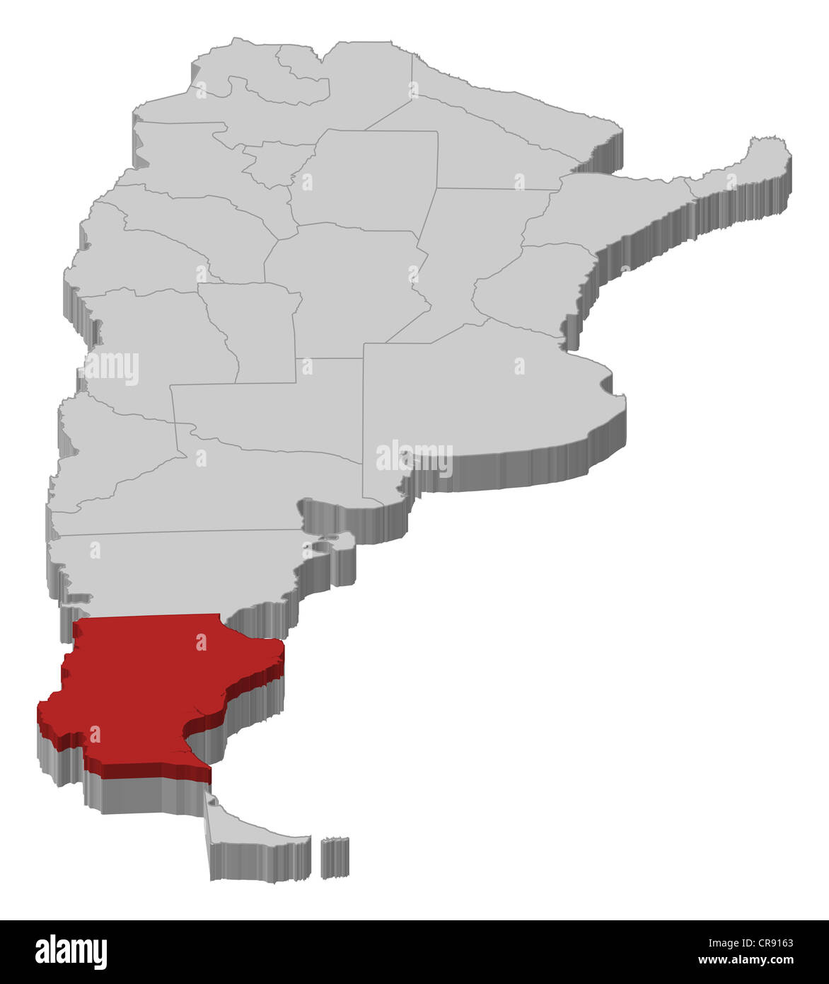 Political map of Argentina with the several provinces where Santa Cruz ...