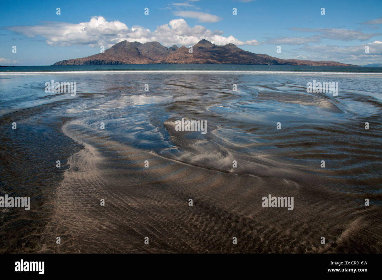 a landscape of bay of laig isle of eigg with the isle of rum in the ...