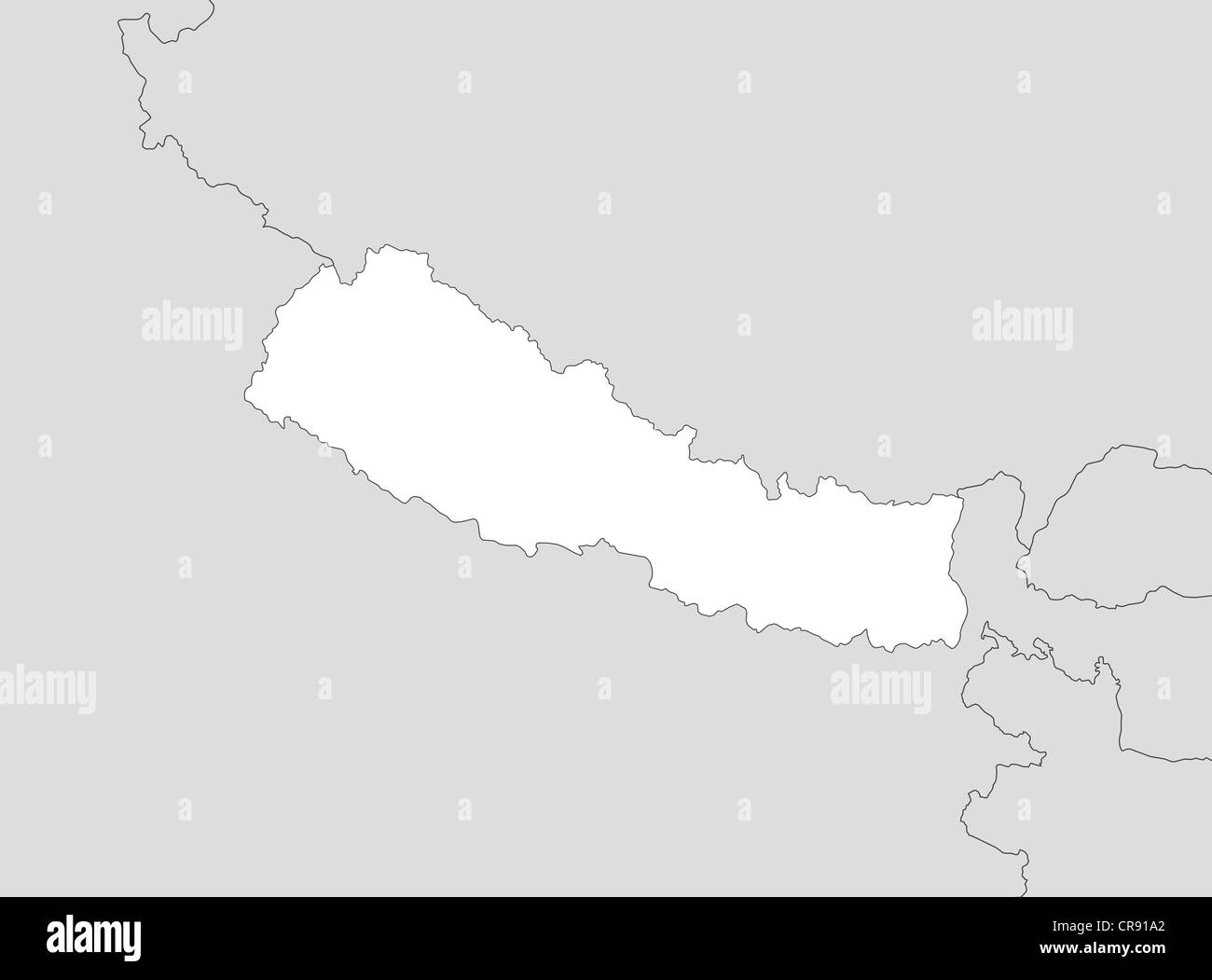Political map of Nepal with the several zones Stock Photo - Alamy