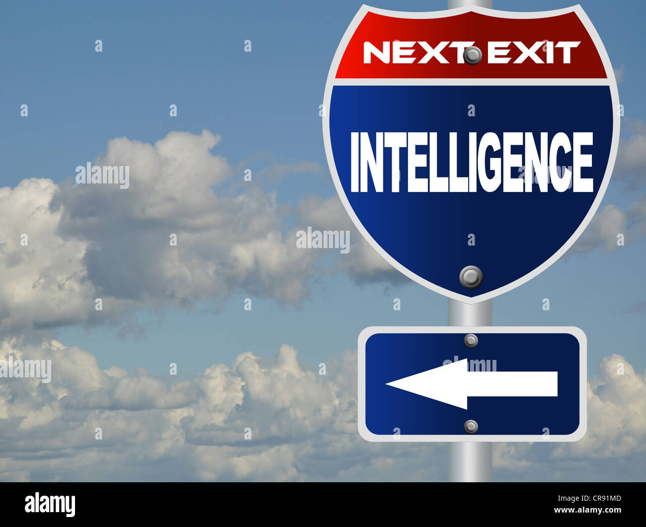 Intelligence road sign Stock Photo - Alamy