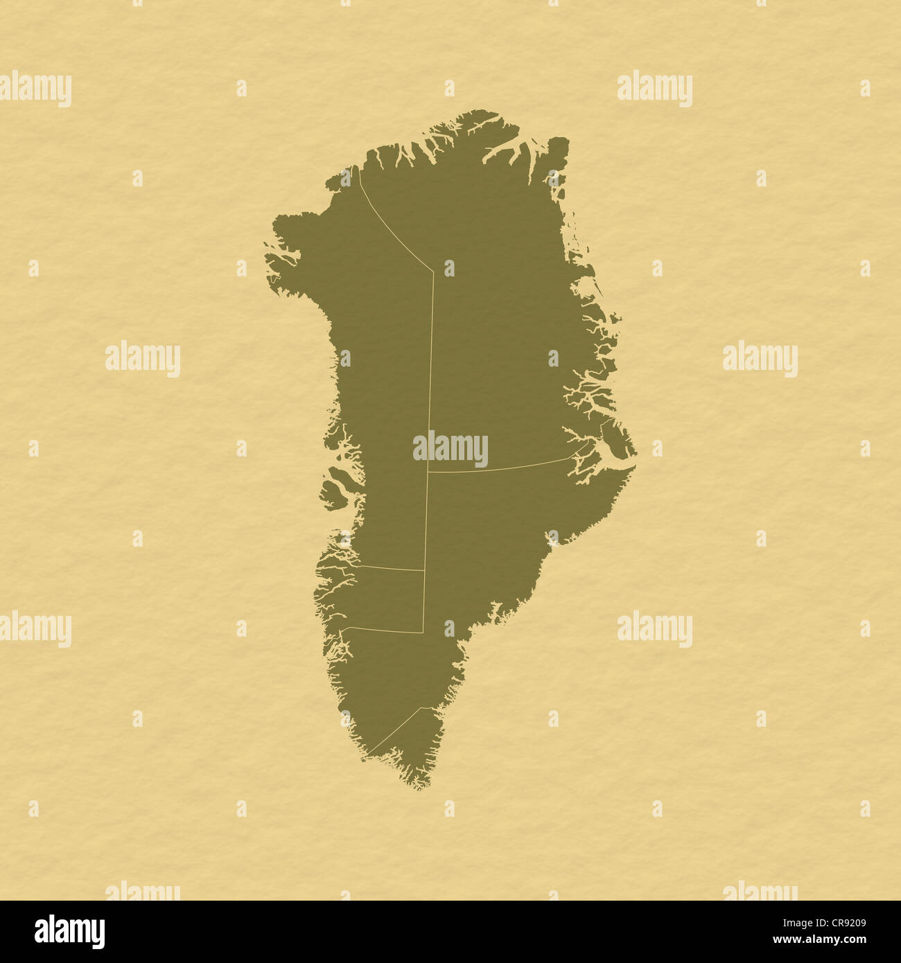 Political map of Greenland with the several municipalities Stock Photo ...