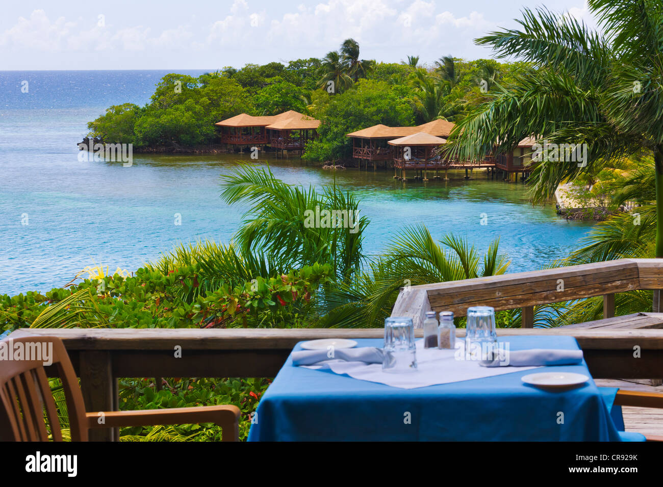 Resort on the water, Roatan Island, Honduras Stock Photo - Alamy
