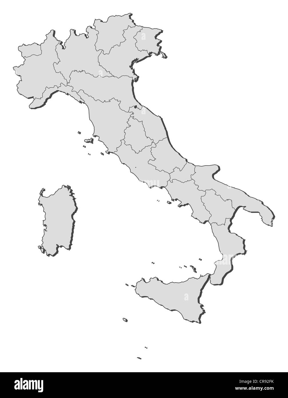 Italy map with states Black and White Stock Photos & Images - Alamy