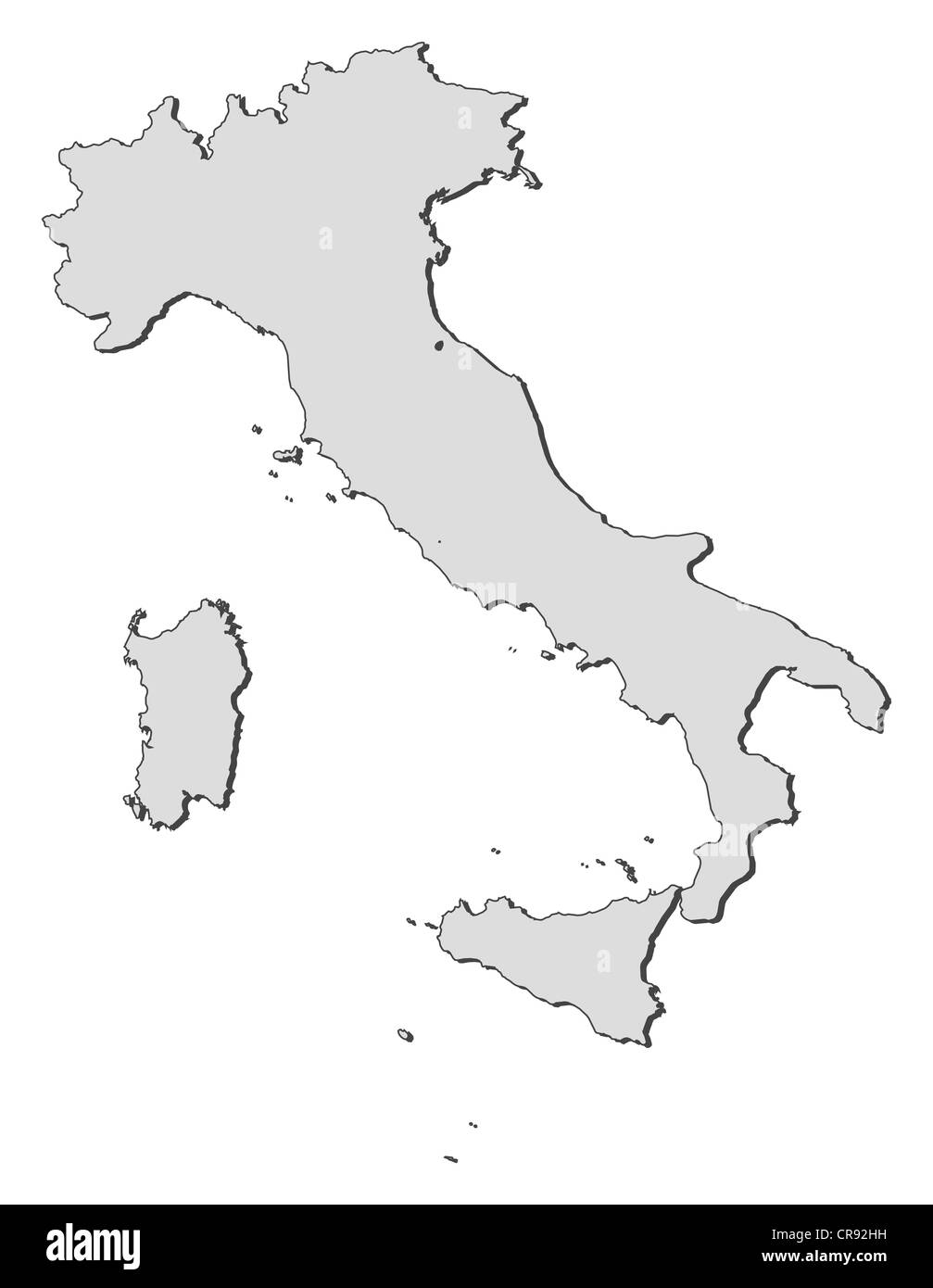 Political map of Italy with the several regions Stock Photo - Alamy