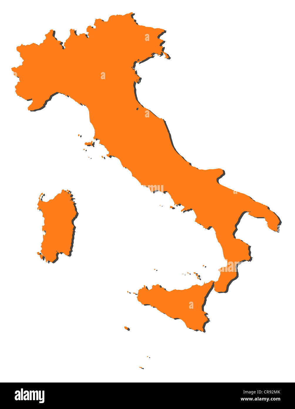 Political map of Italy with the several regions Stock Photo - Alamy