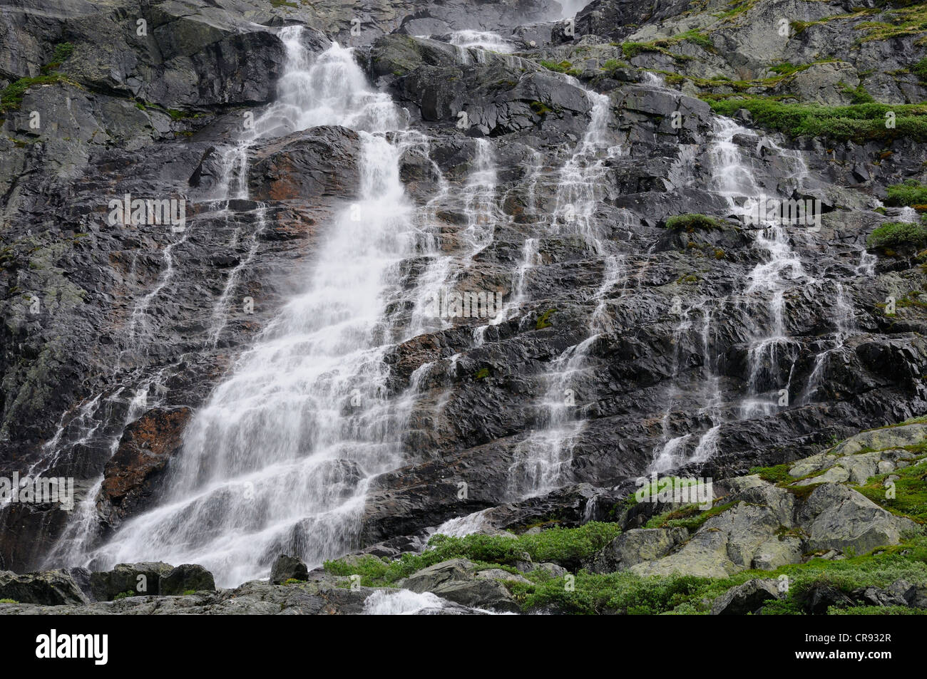 Waterfall near the Jotunheimen Fjellstue, Norway, Europe Stock Photo ...