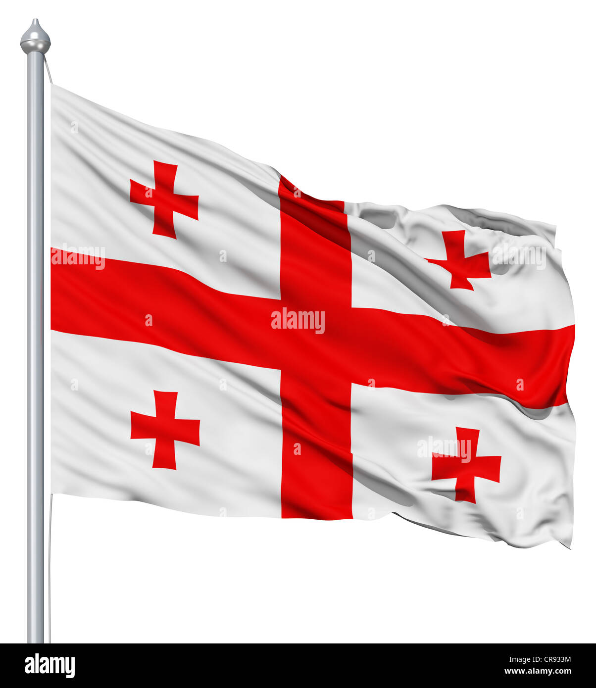 Flag georgia waving in wind Cut Out Stock Images & Pictures - Alamy